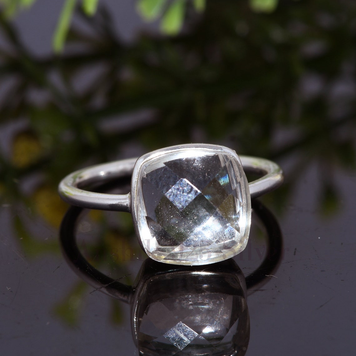 Crystal Quartz Ring Clear Quartz Ring Stacking Ring - Etsy