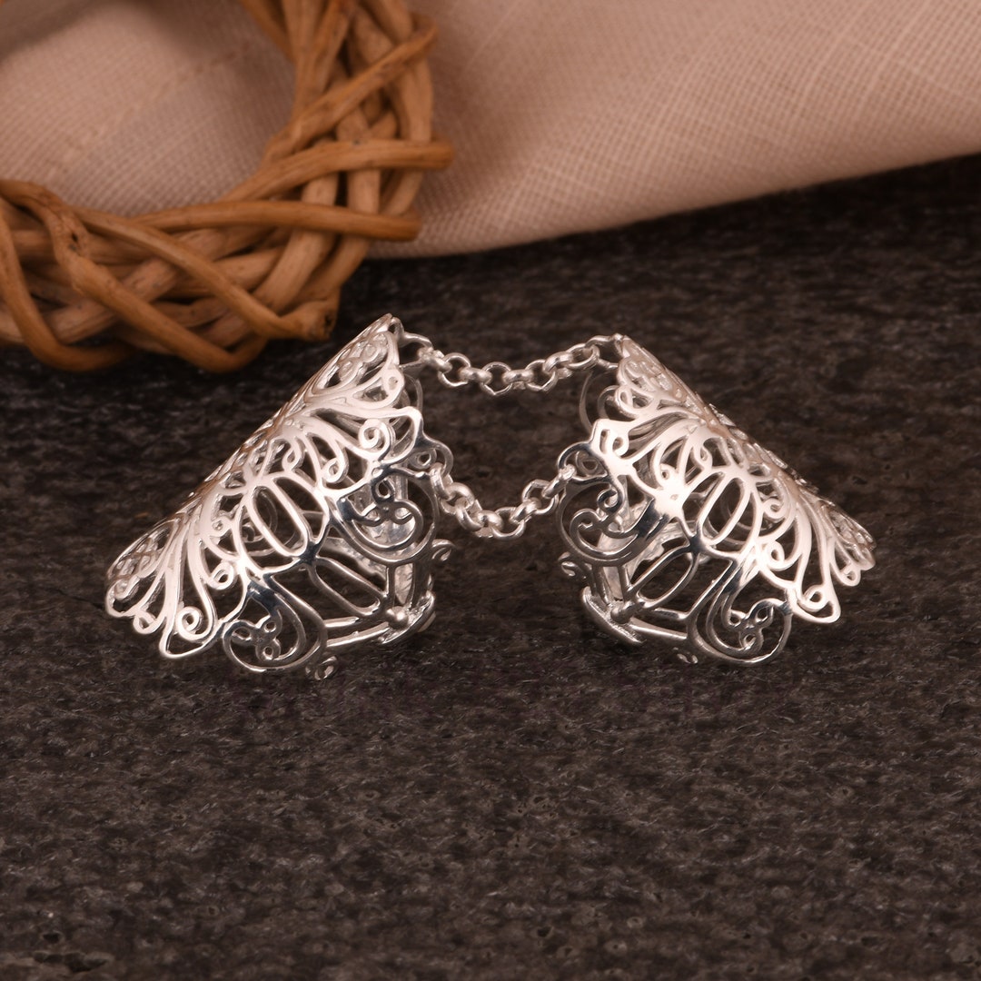 Simple Arthritis Ring, Full Finger Ring, 925 Silver Handmade Long Midi ...