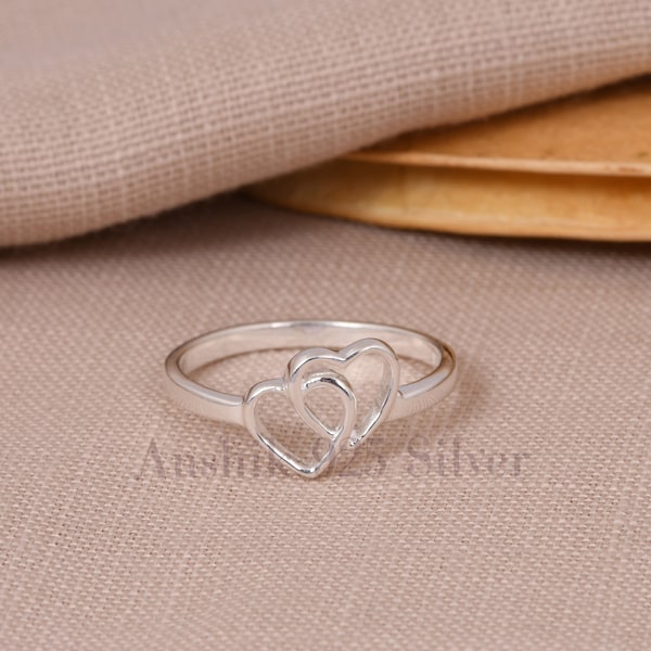 Double Heart Shape Ring - Etsy