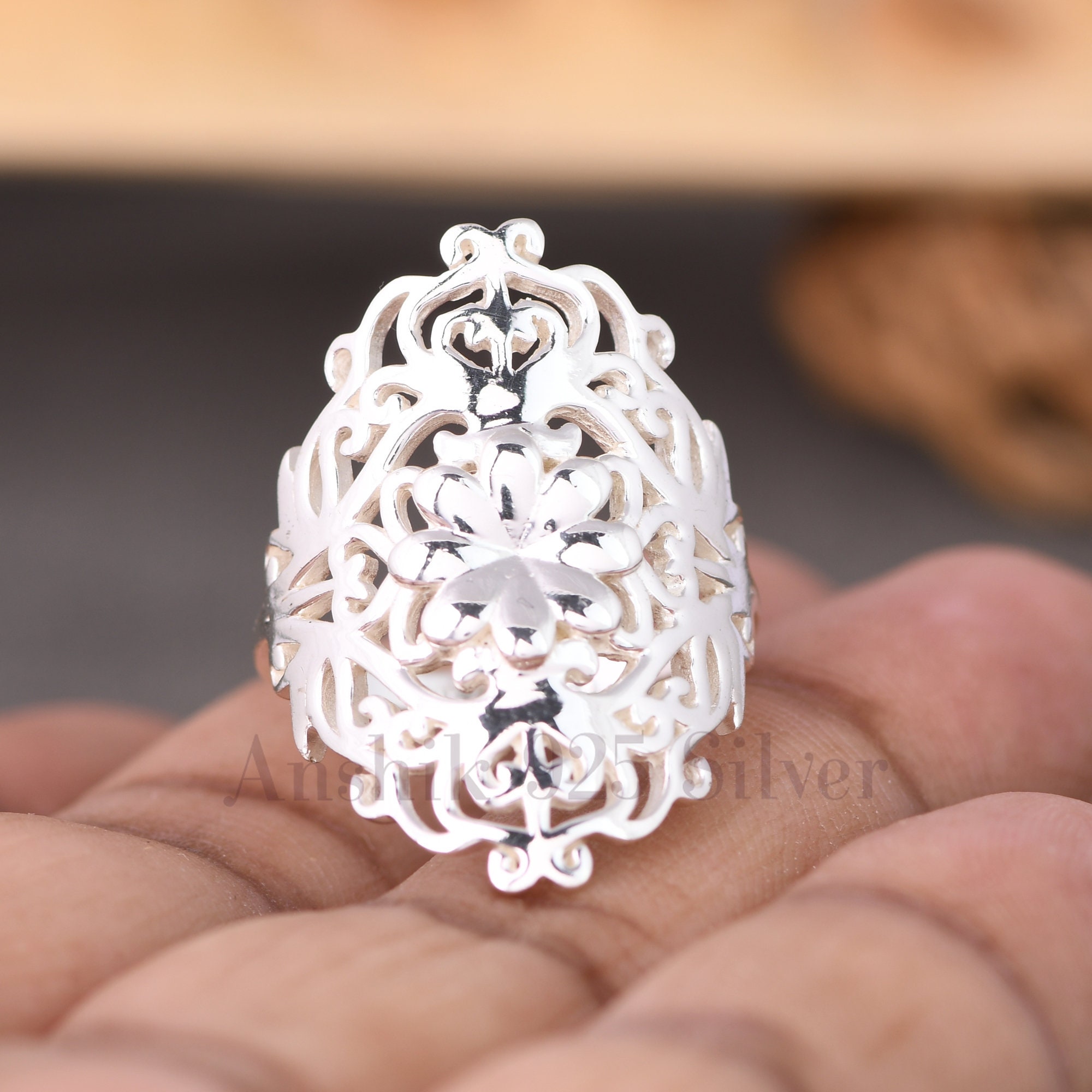 Simple Flower Arthritis Ring Designer Ring 925 Silver - Etsy