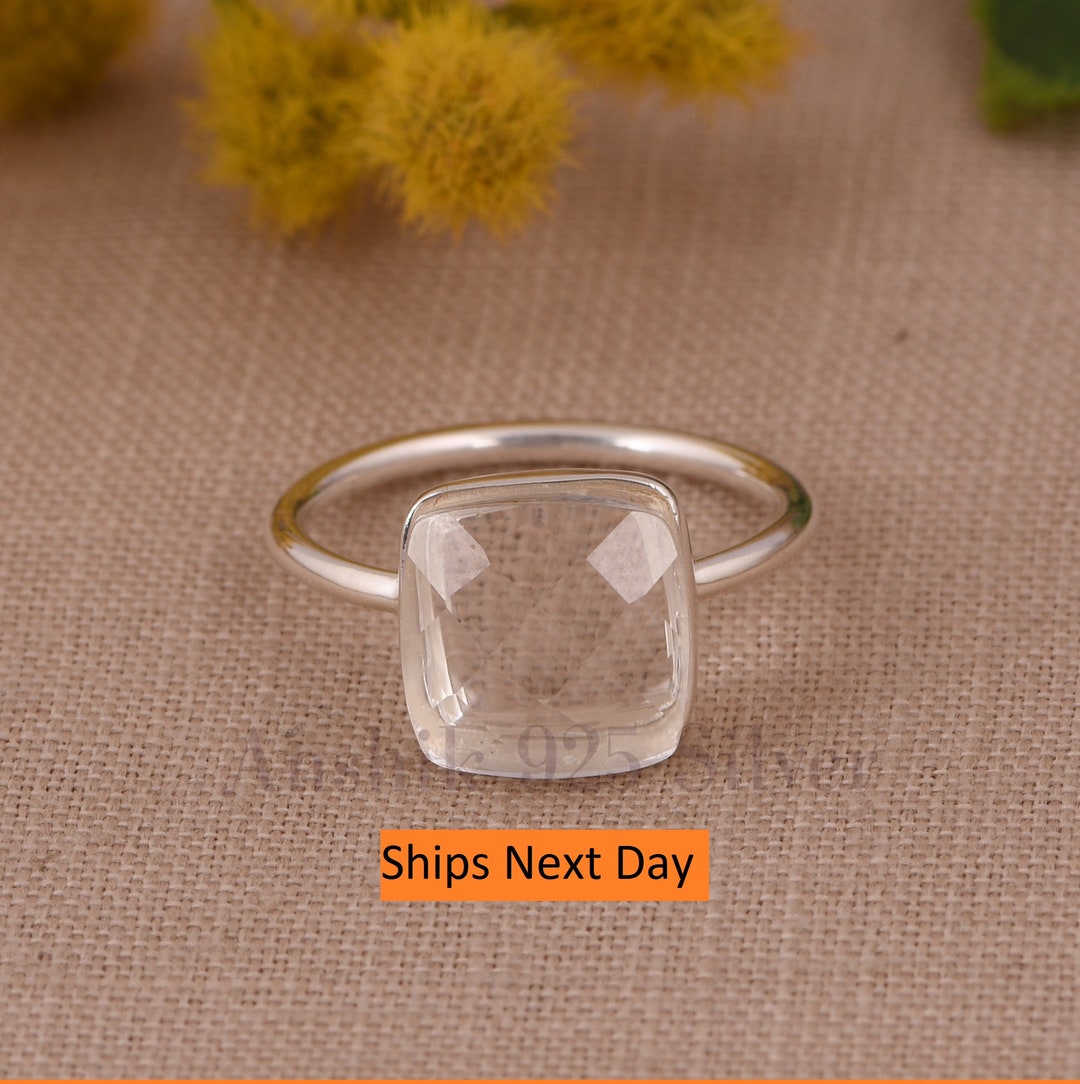 Crystal Quartz Ring, Clear Quartz Ring, Stacking Ring, Bridesmaid Ring ...