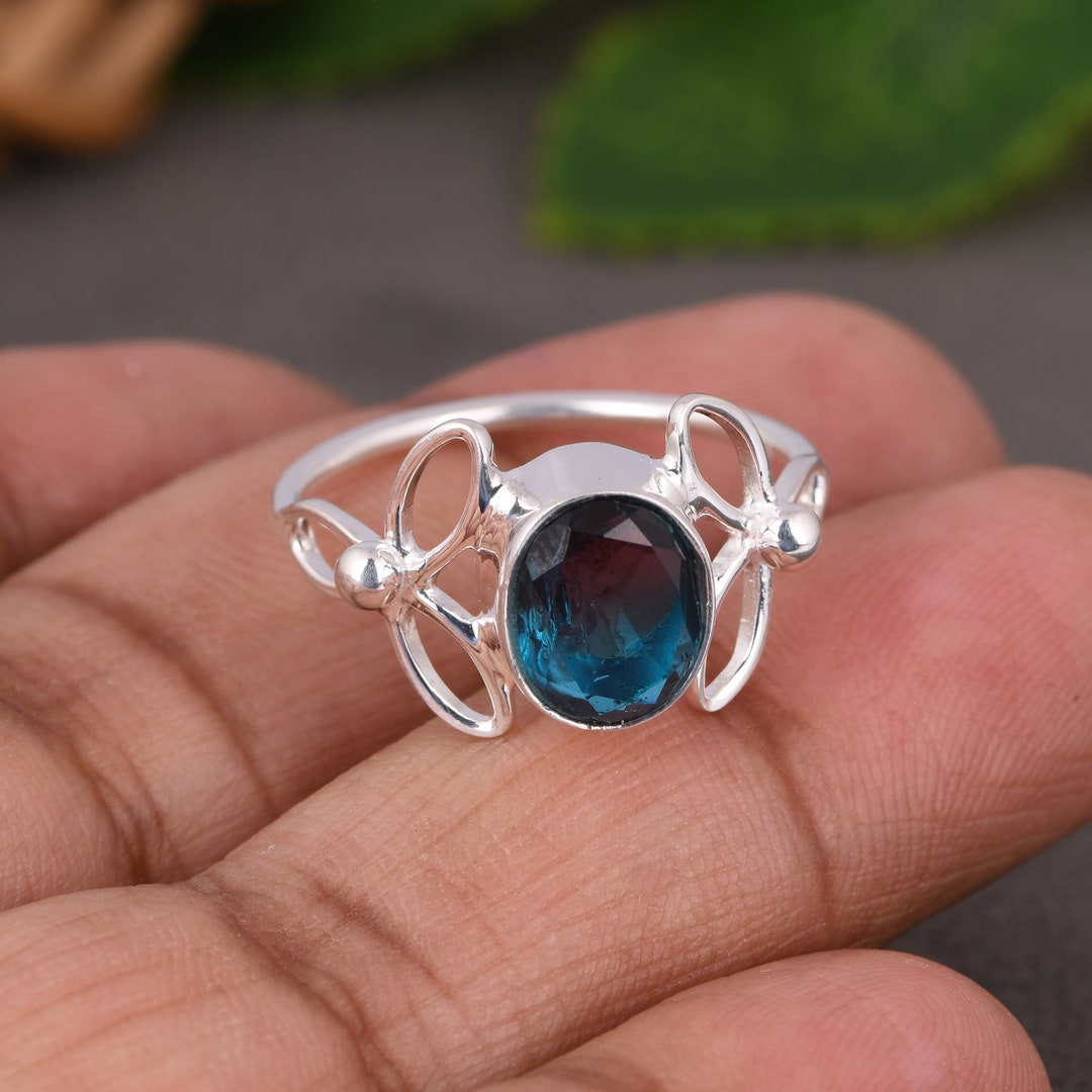 Sparkling Bio Alexandrite Doublet Ring, Gemstone Ring, Blue Statement ...