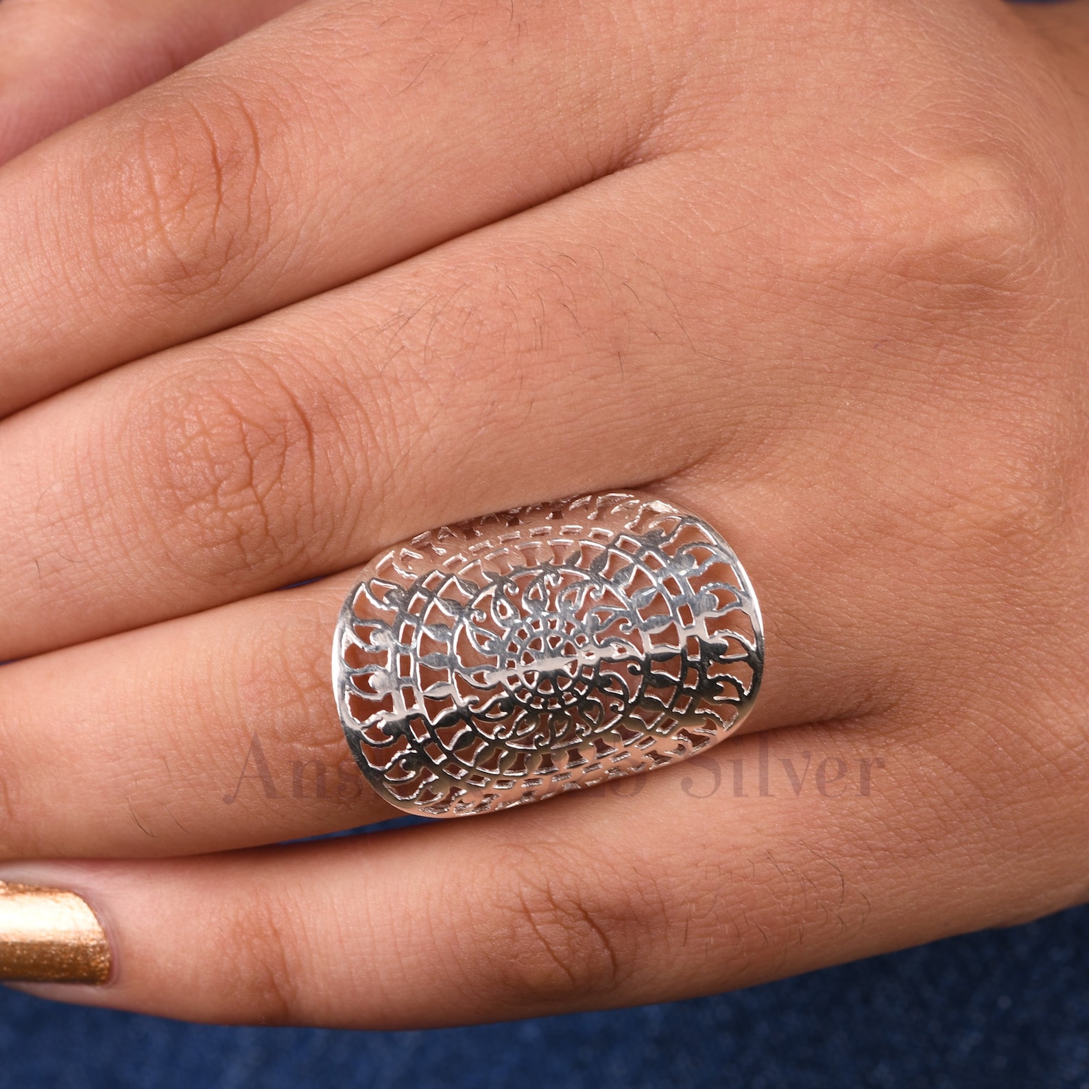 925 Sterling Silver Mandala Ring Sterling Silver Ring - Etsy