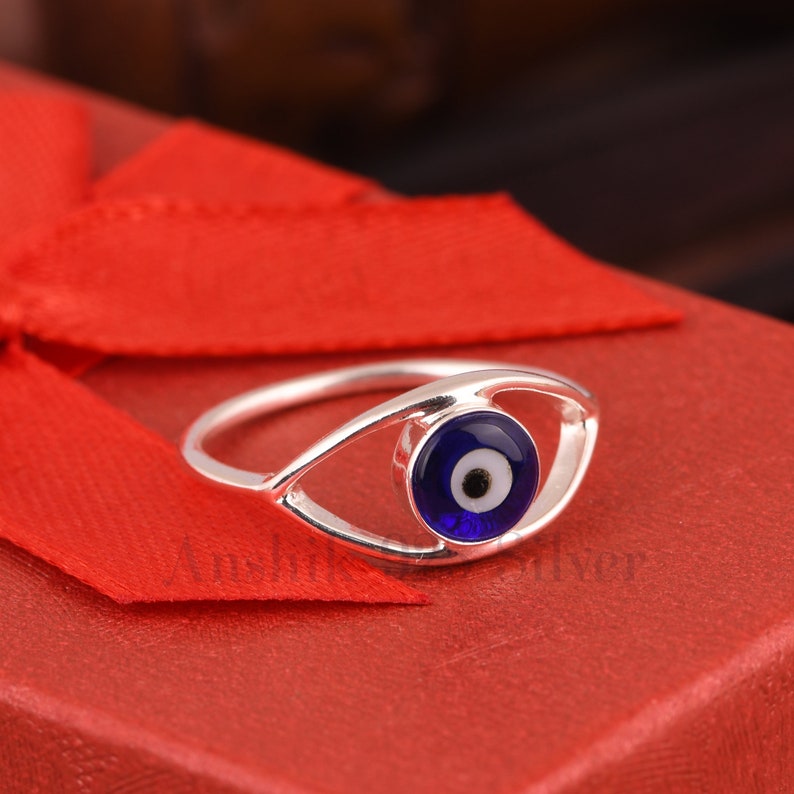 Best Evil Eye Tiny Ring, Minimalist Evil Eye Jewelry, Good Luck ...