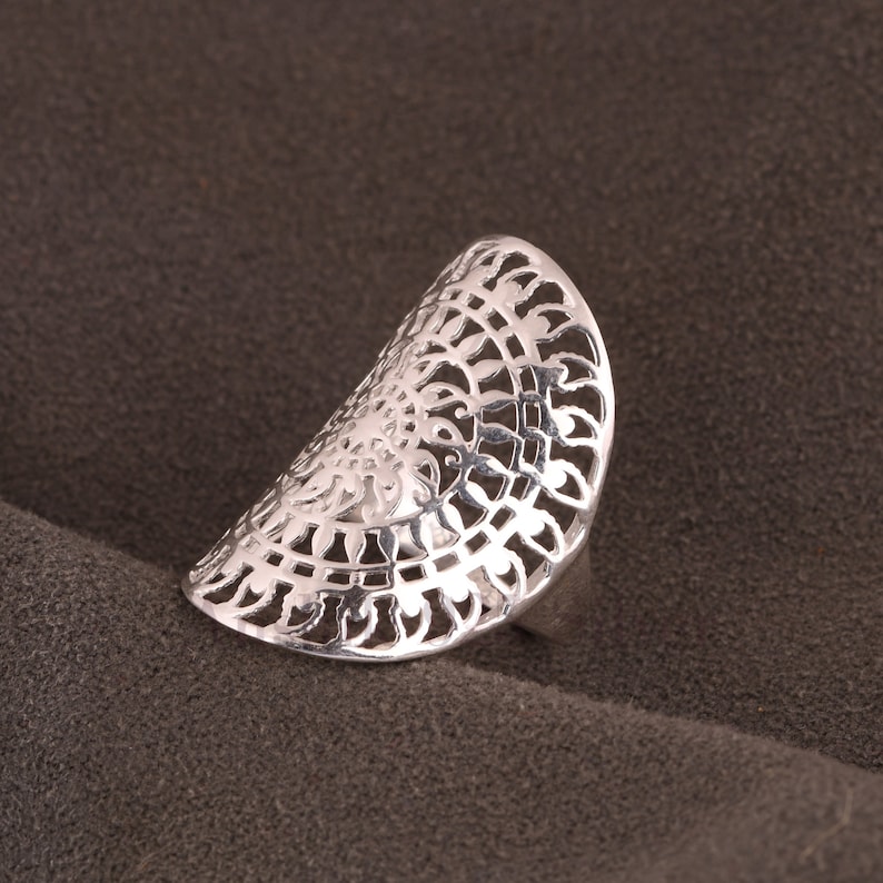 925 Sterling Silver Mandala Ring Sterling Silver Ring - Etsy