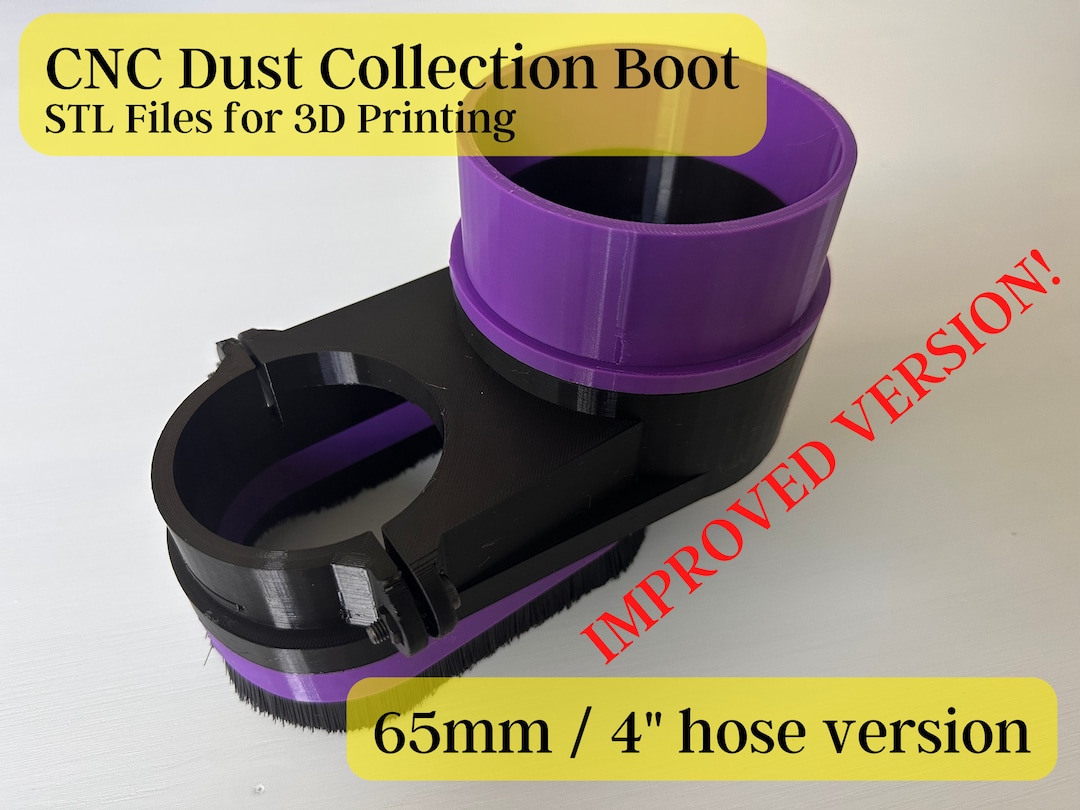 CNC Dust Boot MS6540 Digital STL Files, 65mm Body 4in Hose, 3D Printed ...