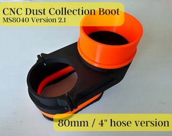 CNC Dust Boot MS8040 Digital STL Files, 80mm Body 4in Hose, 3D Printed ...