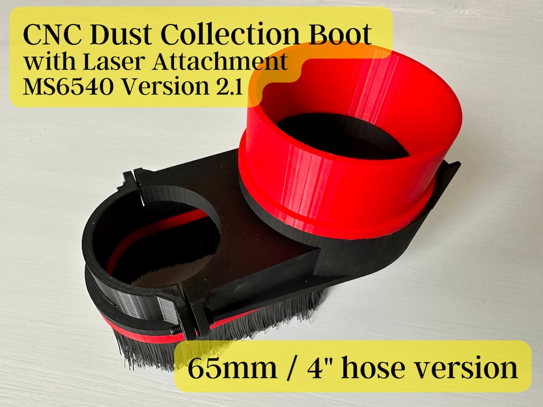 CNC Dust Boot With Laser Bracket MS6540L, 65mm Body 4in Hose, 3D ...