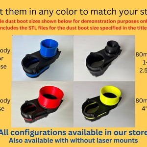 CNC Dust Boot With Laser MS8040L Digital STL Files, 80mm Body 4in Hose ...