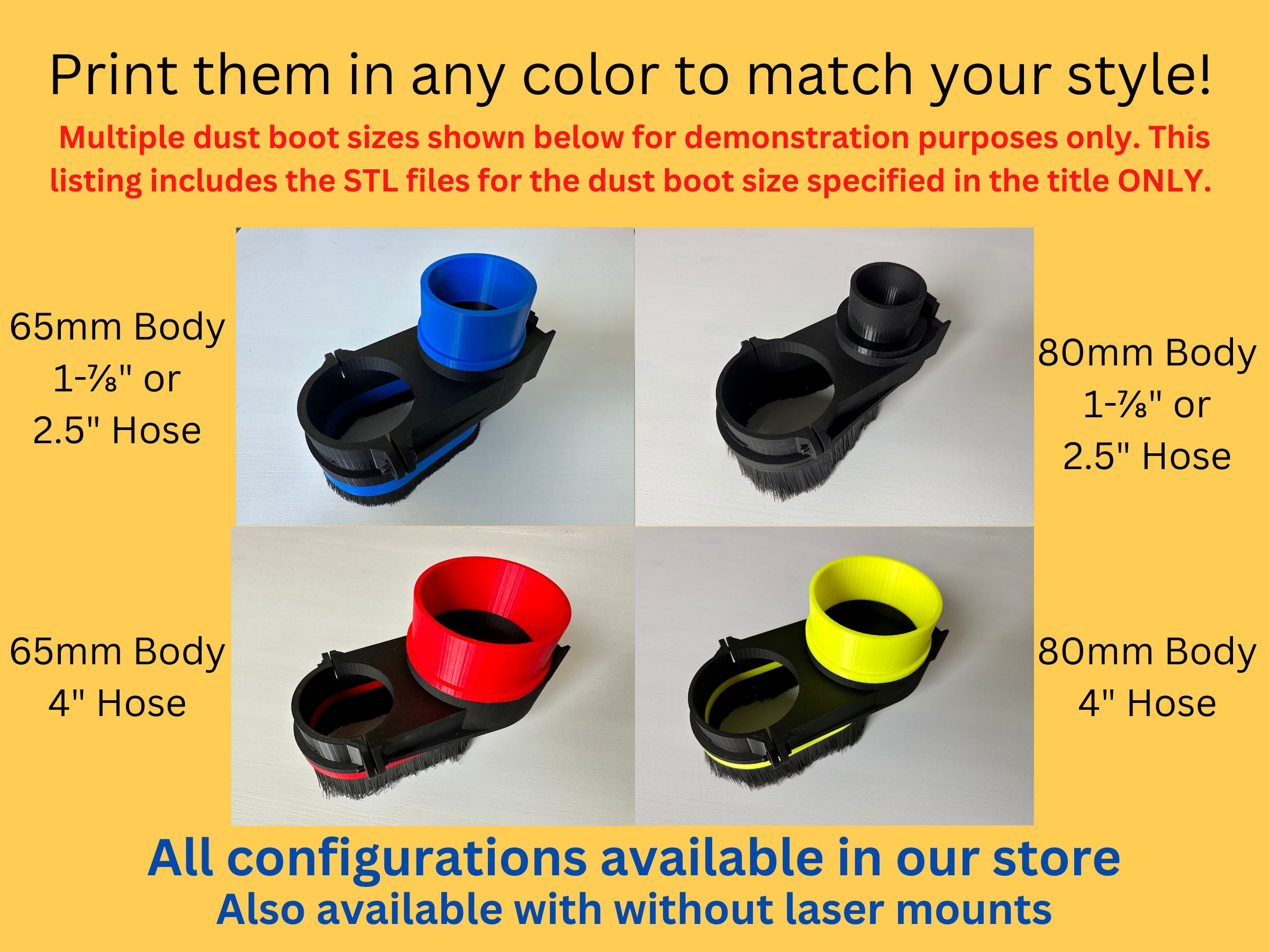 CNC Dust Boot With Laser MS8025L Digital STL Files 80mm Body - Etsy