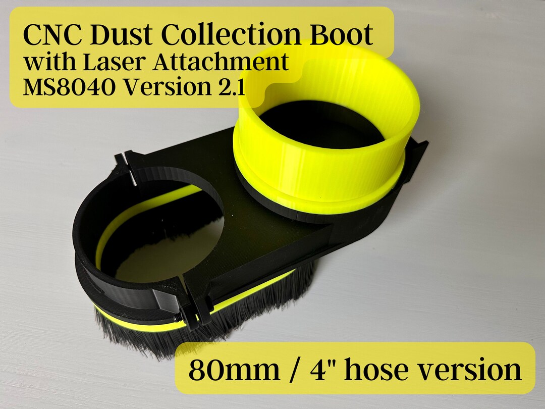 CNC Dust Boot With Laser Bracket MS8040L, 80mm Body 4in Hose, 3D ...