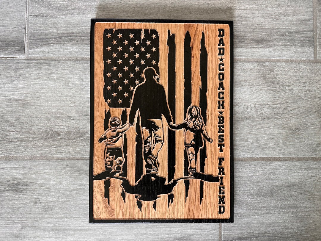 Carved Wood Dad Father Sign, Personalized Fathers Day Birthday ...