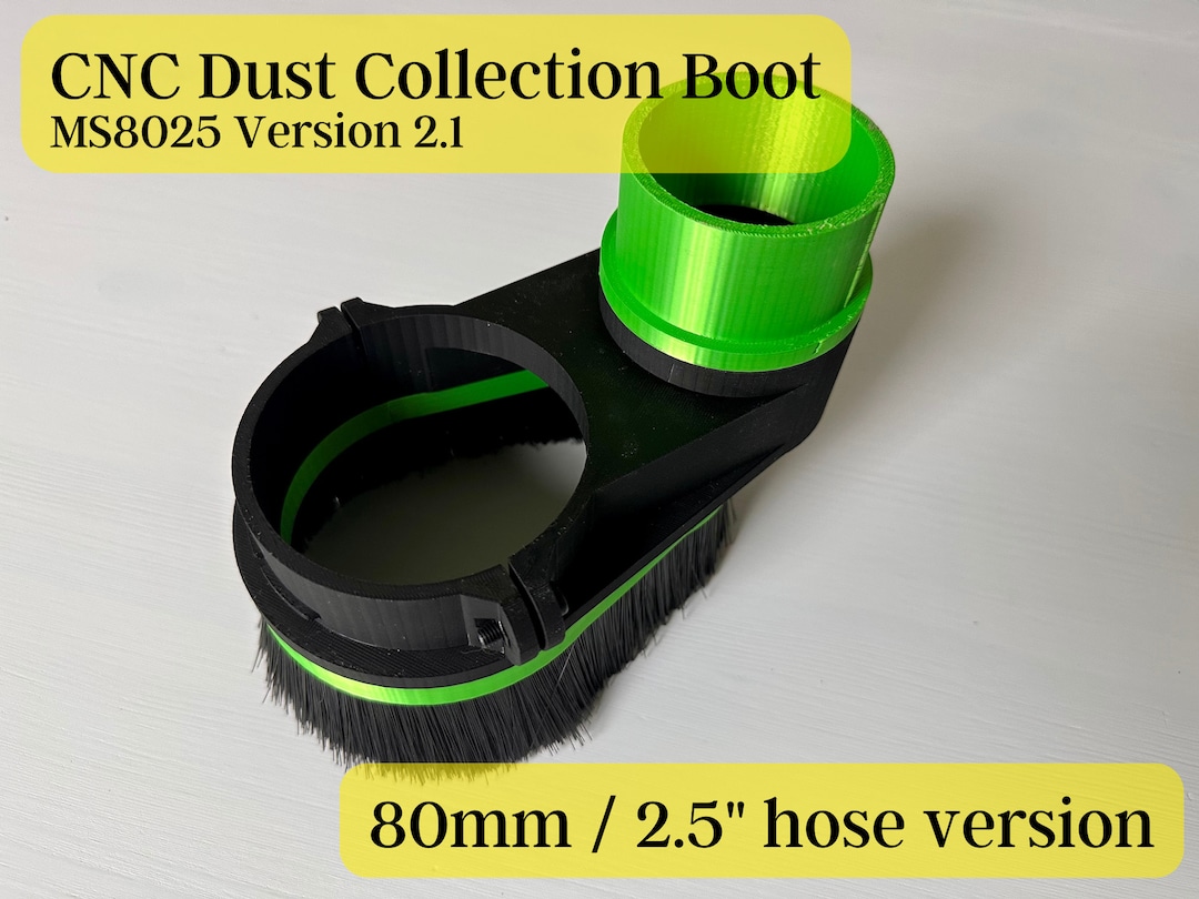 CNC Dust Boot MS8025, 80mm Body 2.5in Hose, 3D Printed CNC Dust Shoe ...