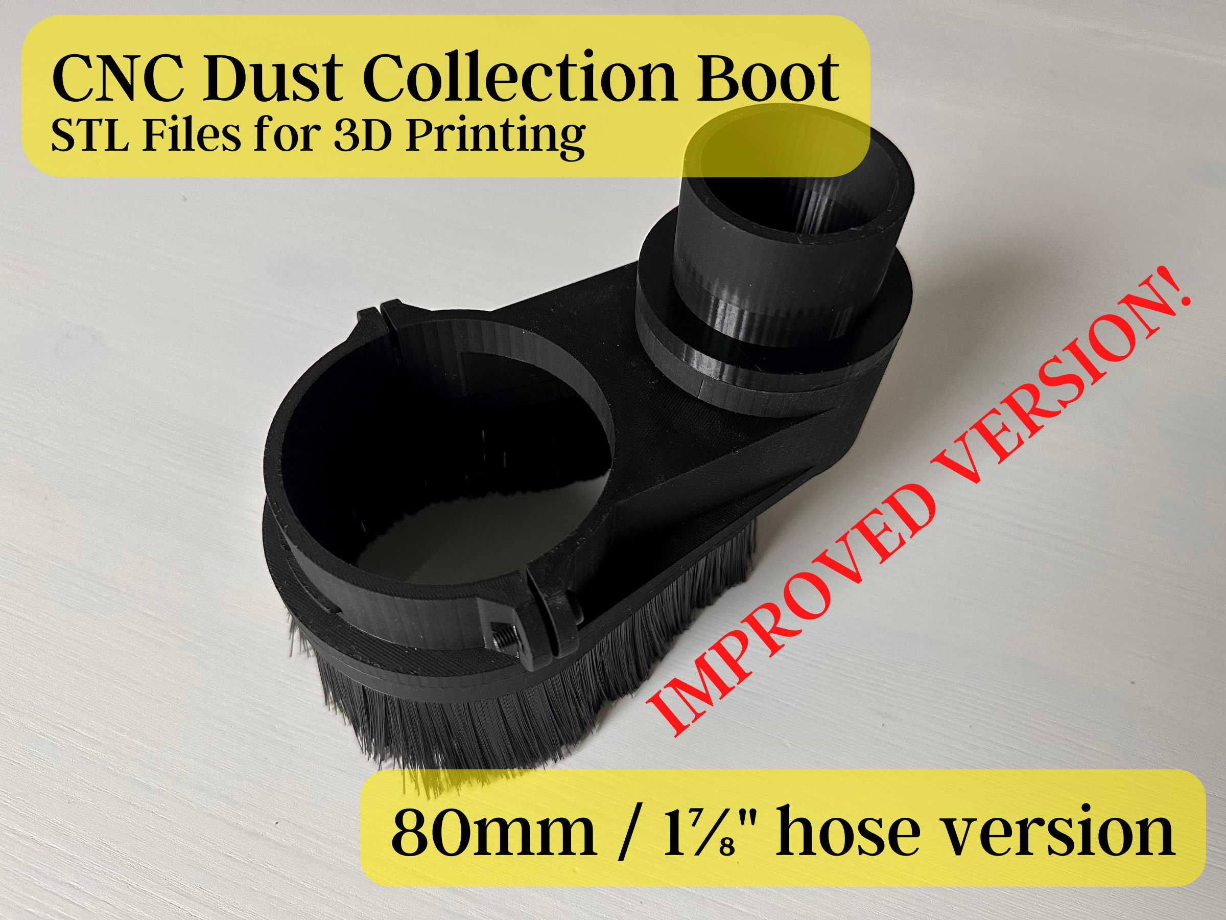CNC Dust Boot MS8025 Digital STL Files, 80mm Body 1-7/8in Hose, 3D ...