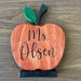 Carved Wood Teacher Apple, Personalized Classroom Gift, Birthday ...