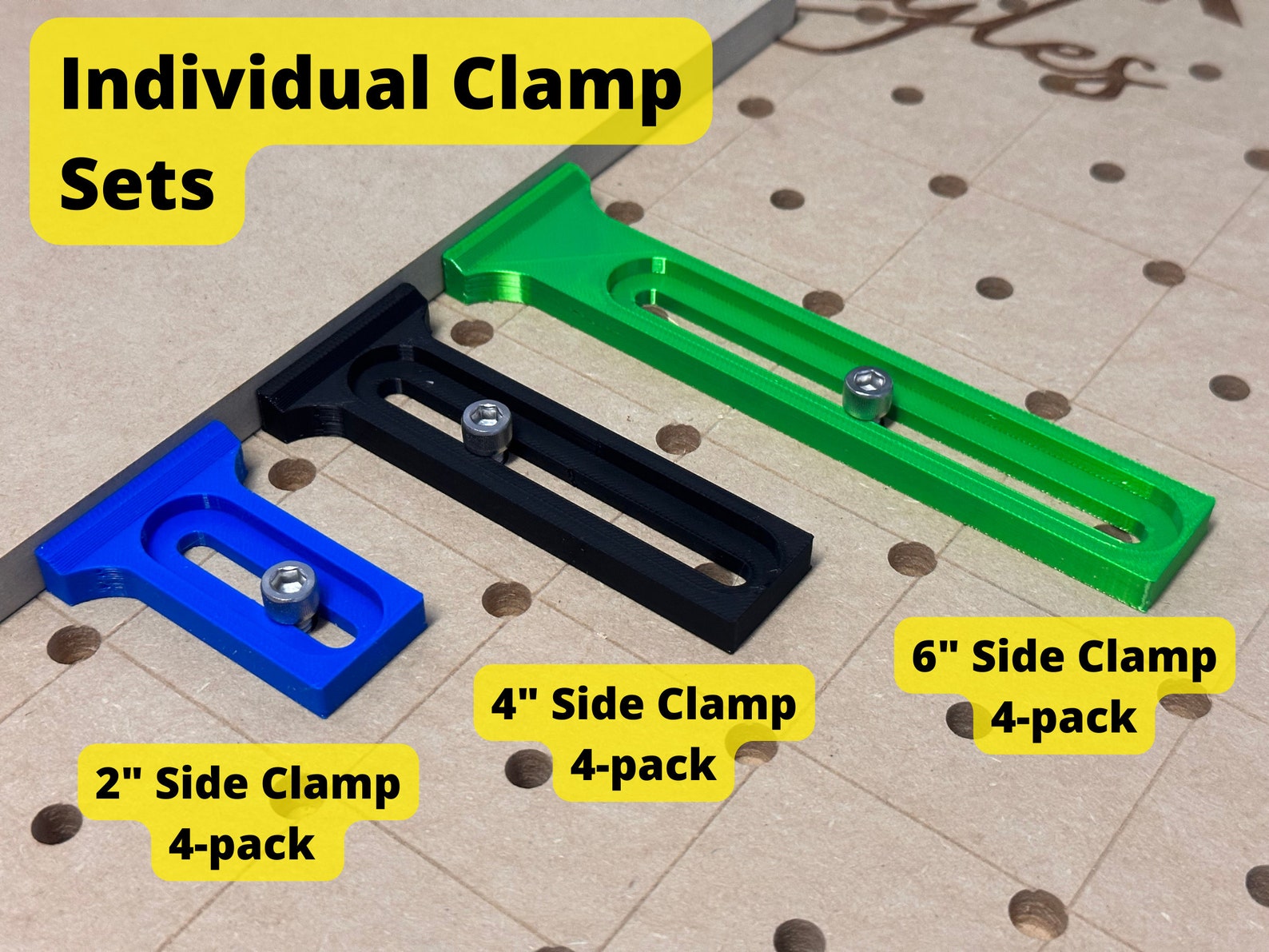 CNC Side Clamps Low Profile, 3D Printed CNC Clamps and Fences With Bolt ...