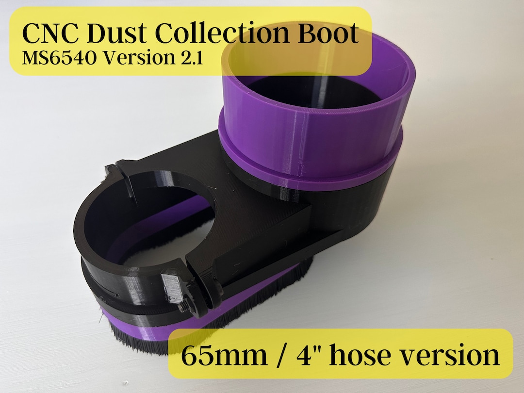 CNC Dust Boot MS6540, 65mm Body 4in Hose, 3D Printed CNC Dust Shoe for ...