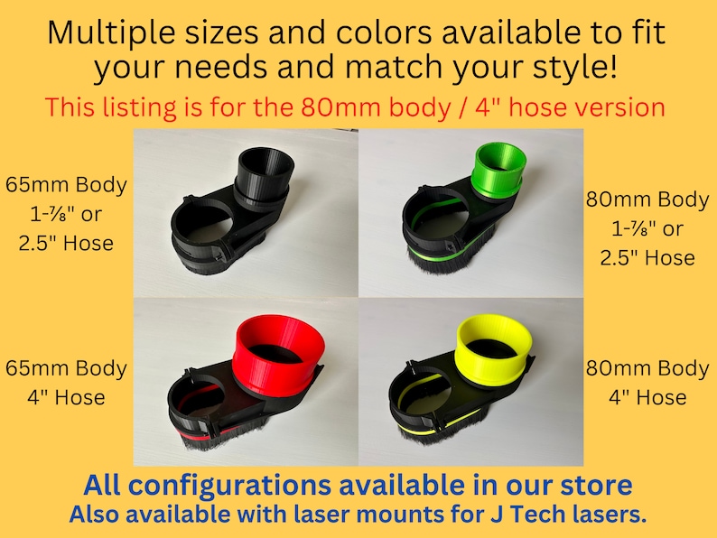 CNC Dust Boot MS8040 80mm Body 4in Hose 3D Printed CNC Dust - Etsy