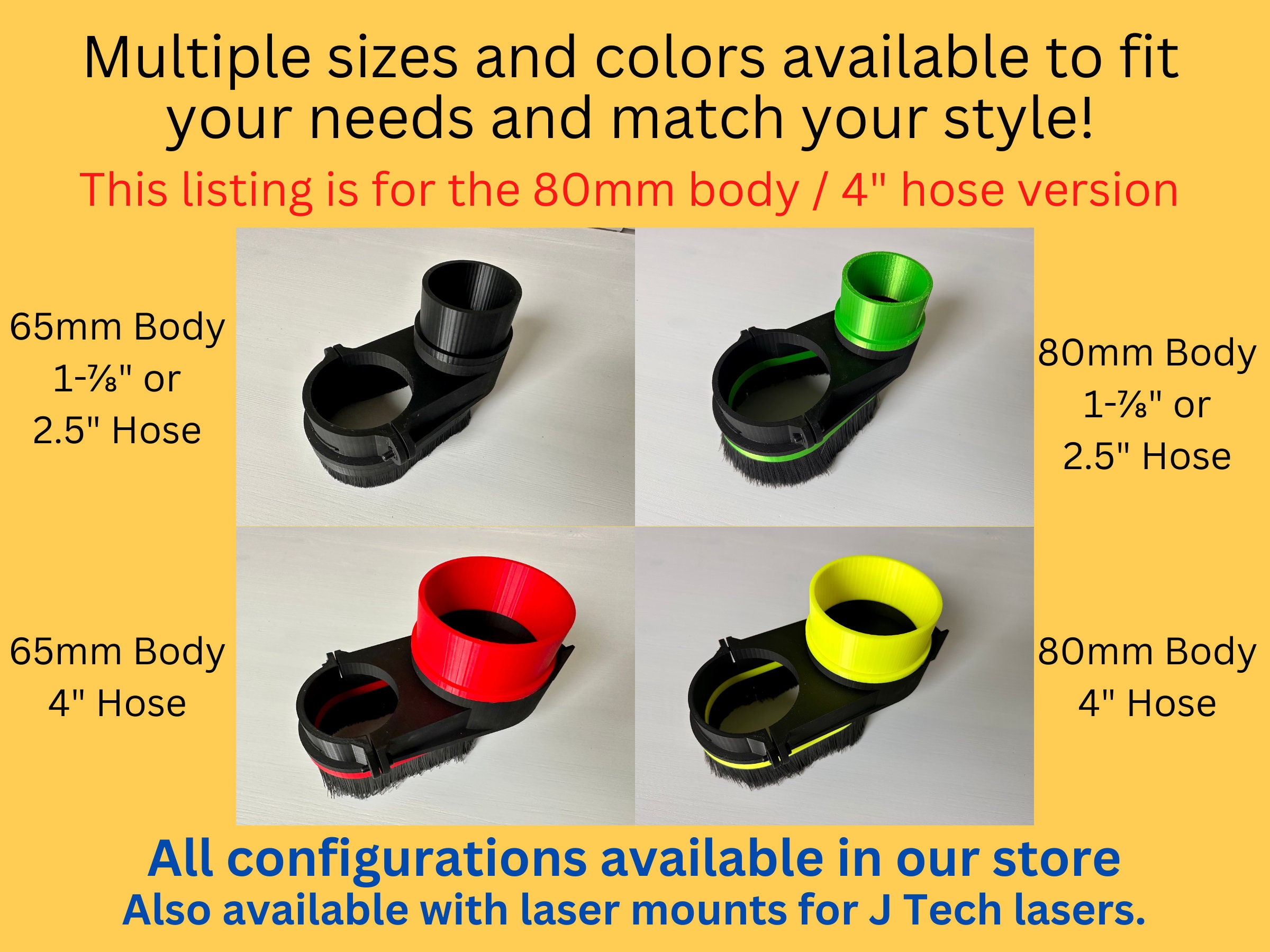 CNC Dust Boot MS8040 80mm Body 4in Hose 3D Printed CNC Dust - Etsy ...