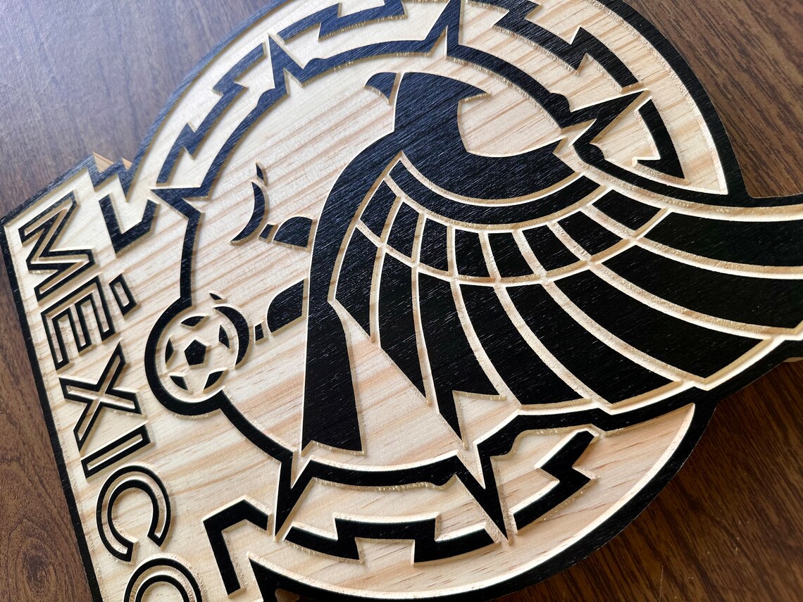 Wooden Mexico National Team Crest, Mejico Soccer Football Futbol Emblem ...