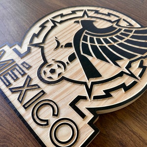 Wooden Mexico National Team Crest, Mejico Soccer Football Futbol Emblem ...