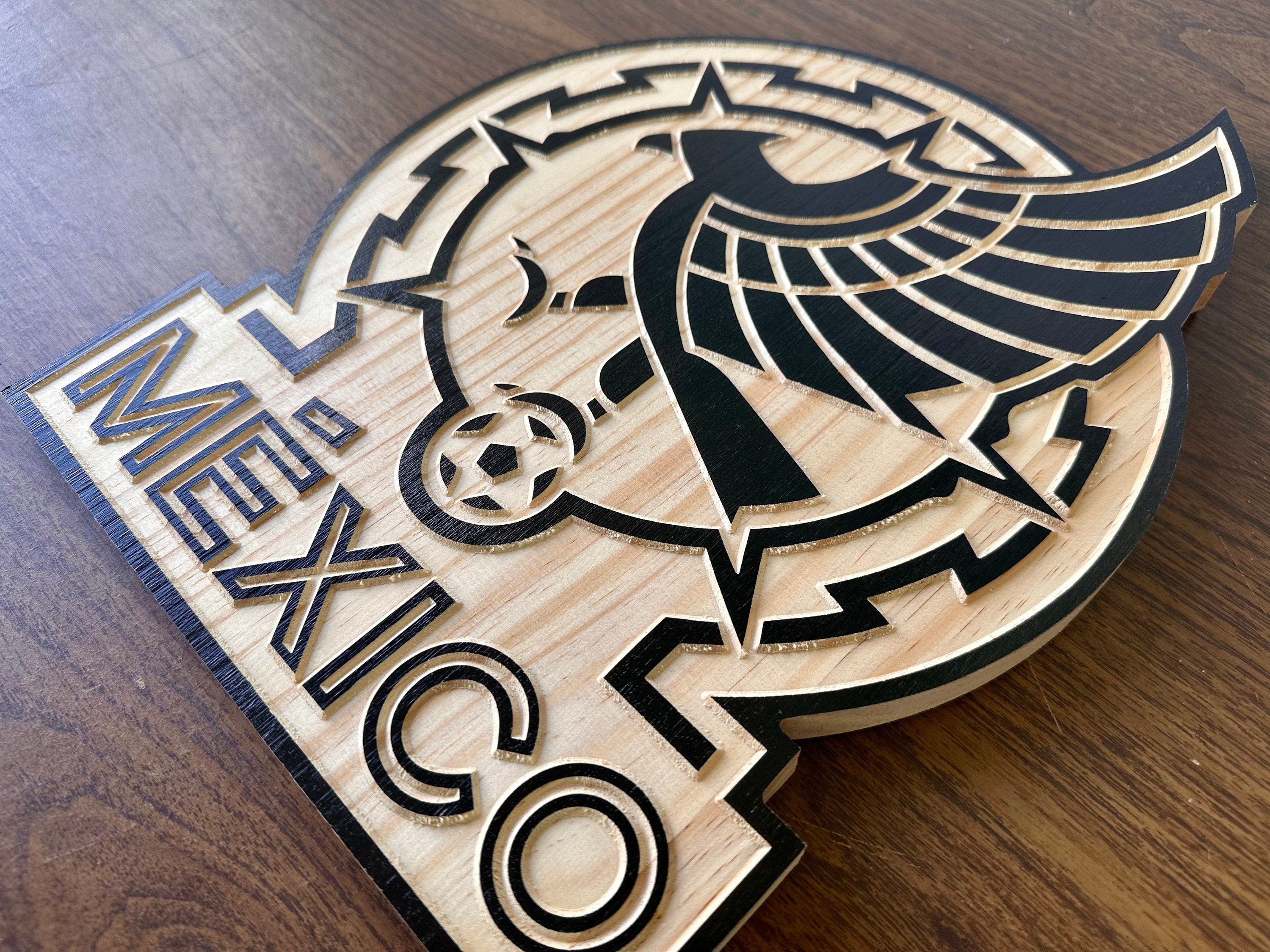 Wooden Mexico National Team Crest, Mejico Soccer Football Futbol Emblem ...