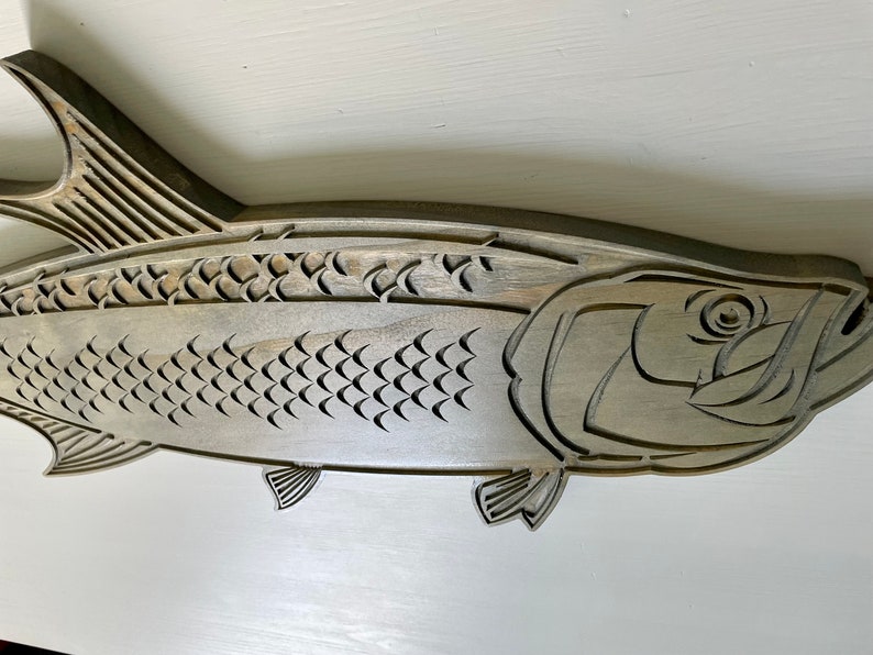 Carved Wood Tarpon Fish Wall Art, Birthday Fathers Day Christmas Gift ...