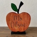 Carved Wood Teacher Apple, Personalized Classroom Gift, Birthday ...