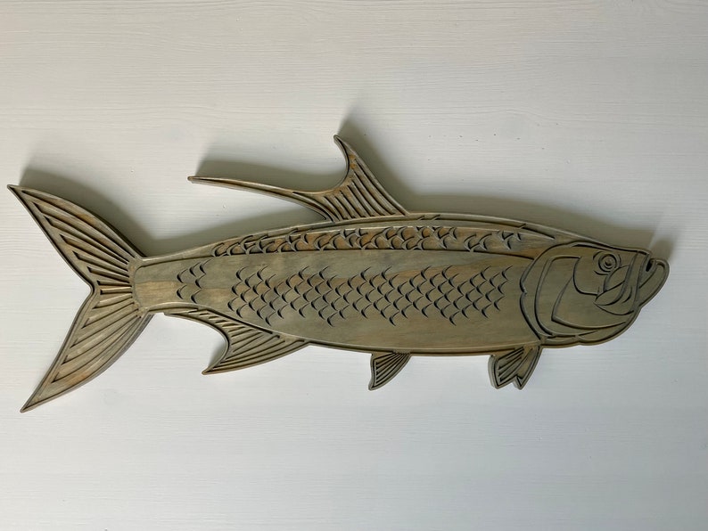 Carved Wood Tarpon Fish Wall Art, Birthday Fathers Day Christmas Gift ...