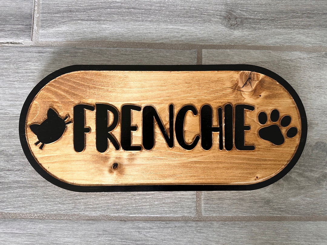 Carved Wood Cat Name Sign - Personalized Pet Cat Kitty Name Gift ...