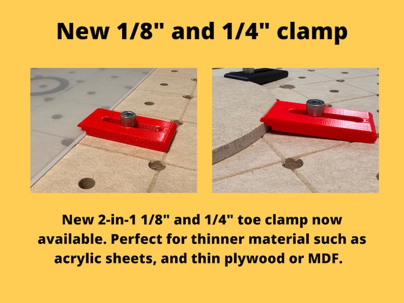 CNC Toe Clamps Low Profile, 3D Printed CNC Down Side Pressure Clamps ...