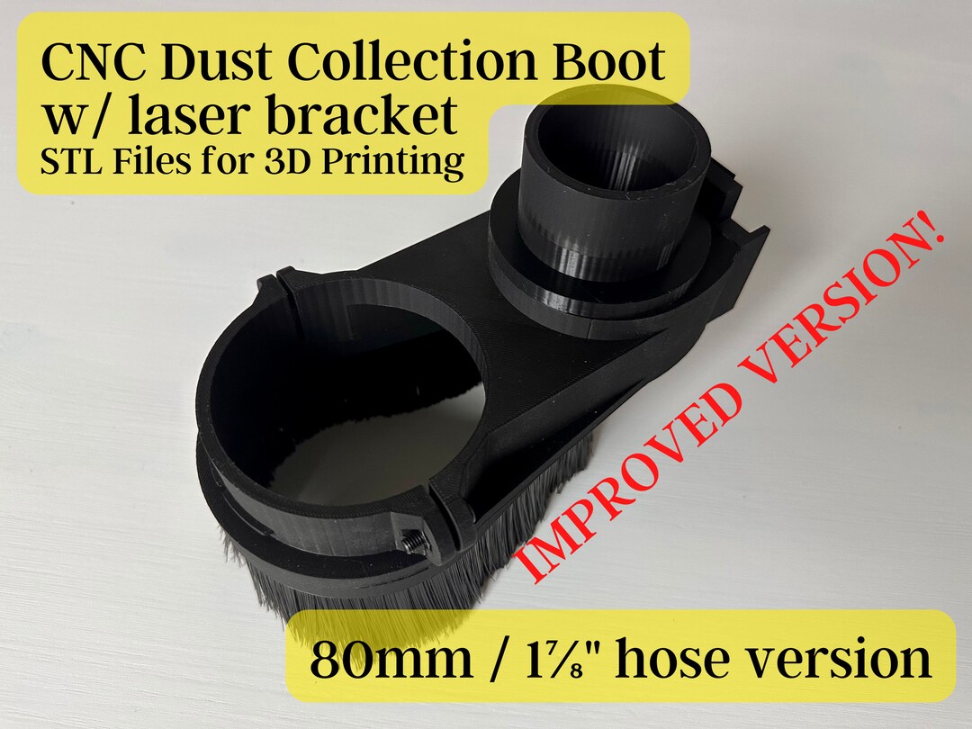 CNC Dust Boot With Laser MS8025L Digital STL Files, 80mm Body 1-7/8in ...