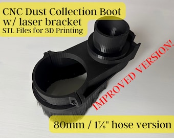 CNC Dust Boot MS8040 Digital STL Files, 80mm Body 4in Hose, 3D Printed ...