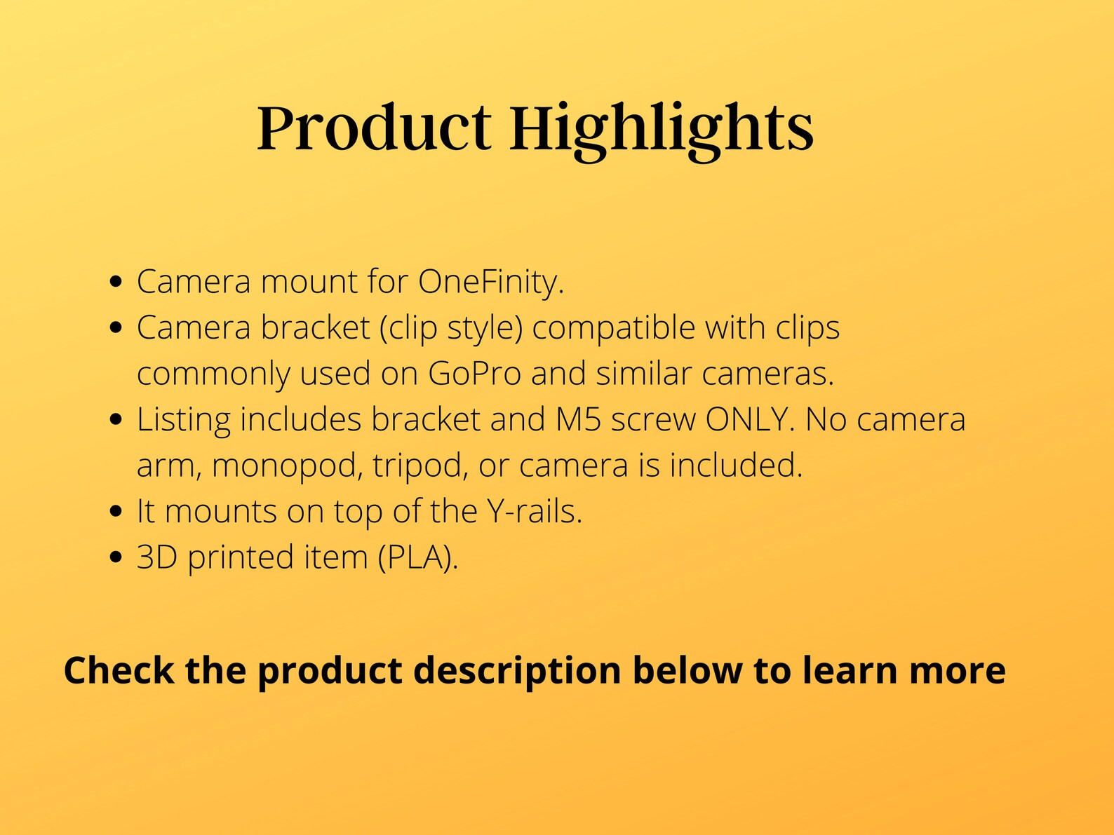 Camera Mount for Onefinity CNC 3D Printed CNC Camera Mount - Etsy