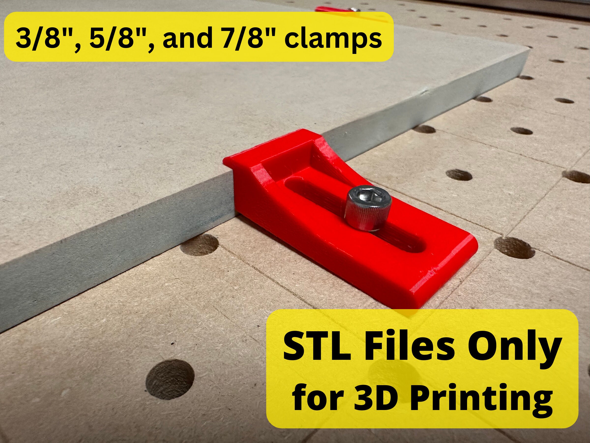 CNC Toe Clamps Low Profile, STL Digital File, 3D Printed CNC Down Side ...