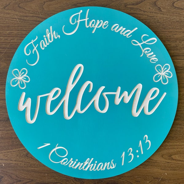 Round Welcome Sign - Etsy