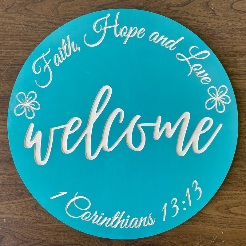 Round Welcome Sign - Etsy