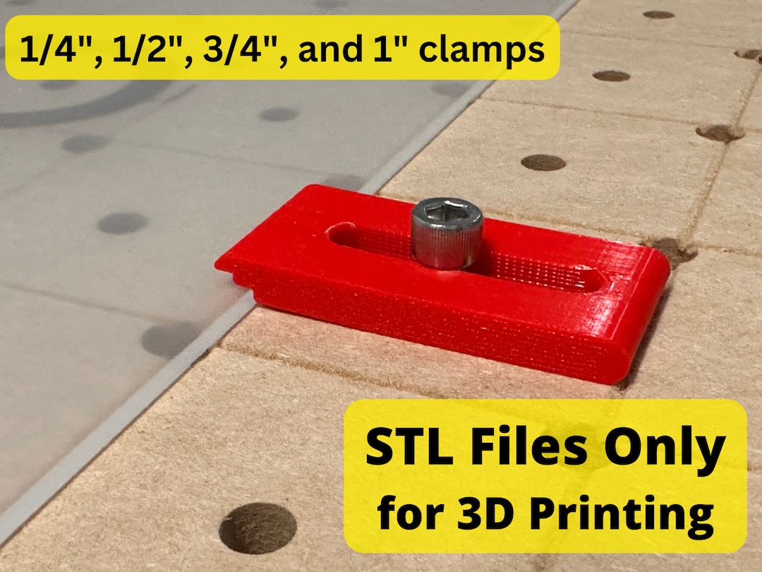 CNC Toe Clamps Low Profile, STL Digital File, 3D Printed CNC Down Side ...