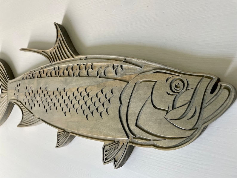 Carved Wood Tarpon Fish Wall Art, Birthday Fathers Day Christmas Gift ...