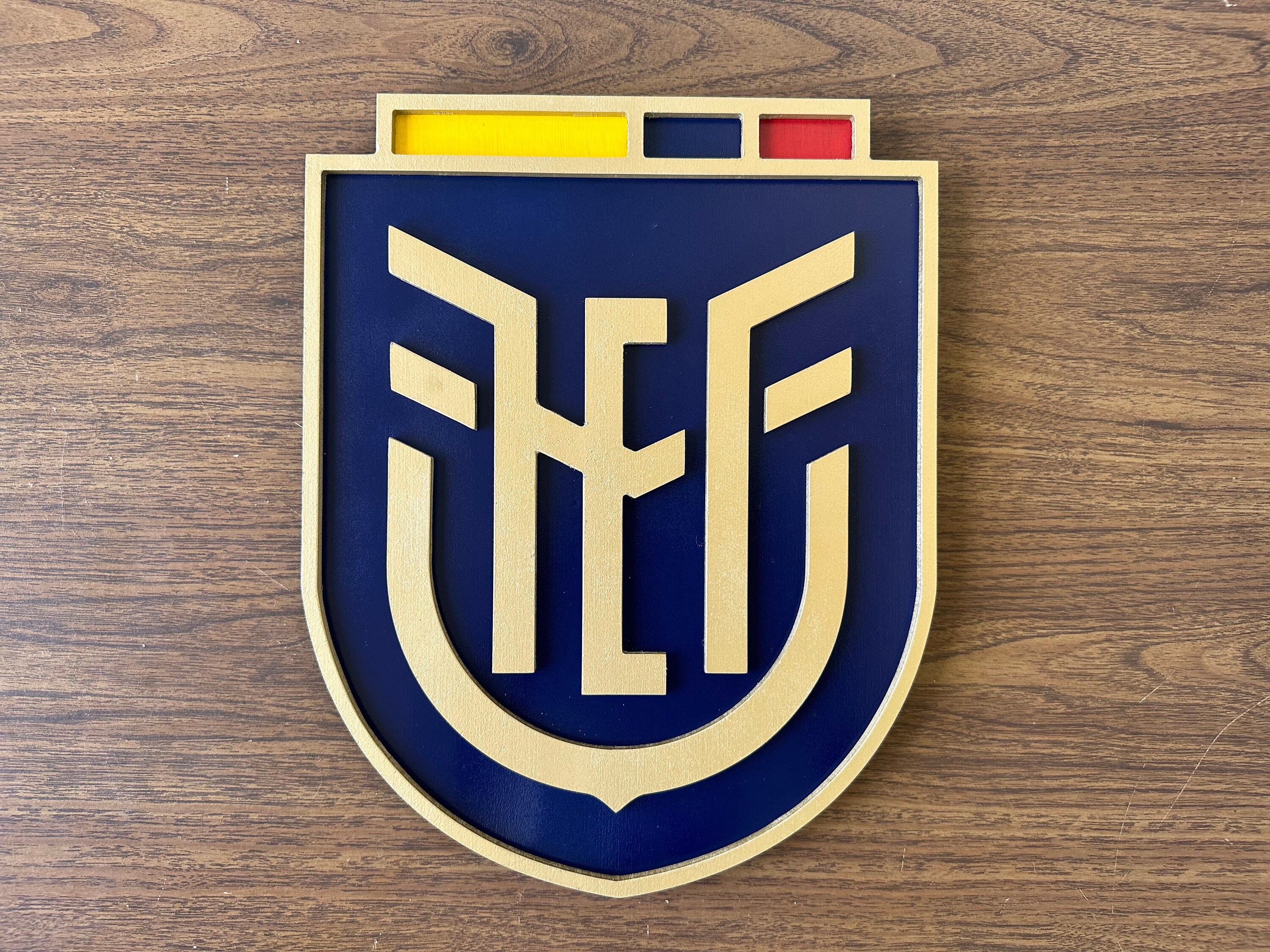 Wooden Ecuador National Team Crest Futbol Soccer Football - Etsy