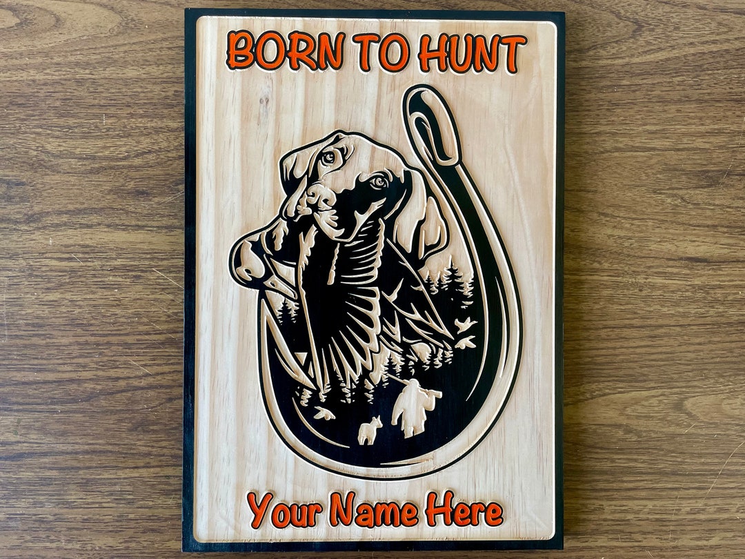 Carved Wood Hunting Fishing Sign, Custom Personalized Hunting Fishing ...