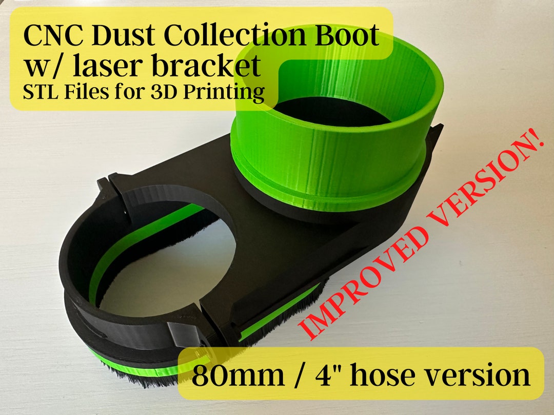 CNC Dust Boot With Laser MS8040L Digital STL Files, 80mm Body 4in Hose ...