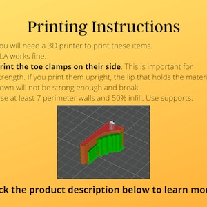CNC Toe Clamps Low Profile, STL Digital File, 3D Printed CNC Down Side ...
