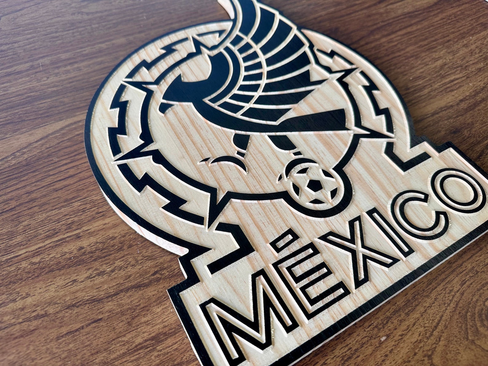 Wooden Mexico National Team Crest, Mejico Soccer Football Futbol Emblem ...