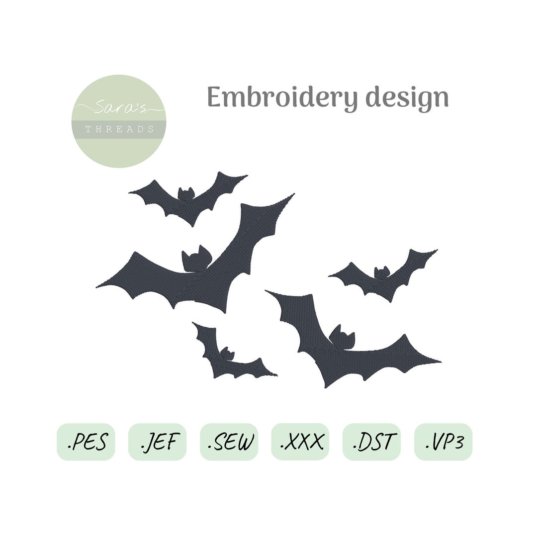 Bats Embroidery Design - Etsy