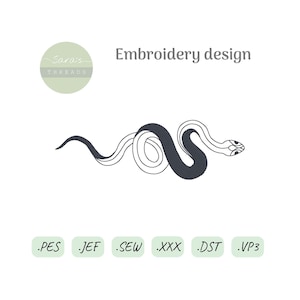 Snake Embroidery Design - Etsy