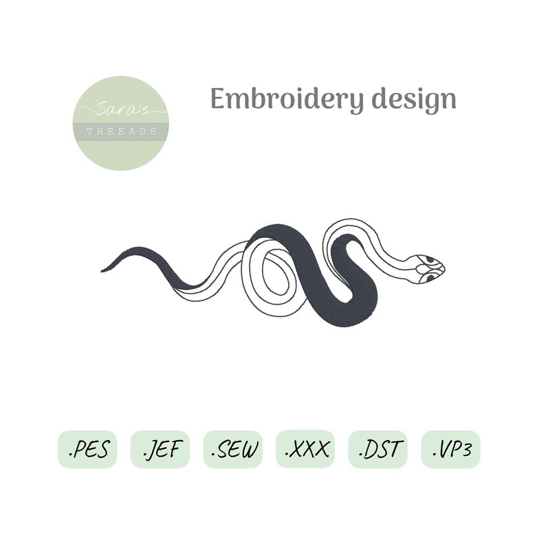 Snake Embroidery Design - Etsy