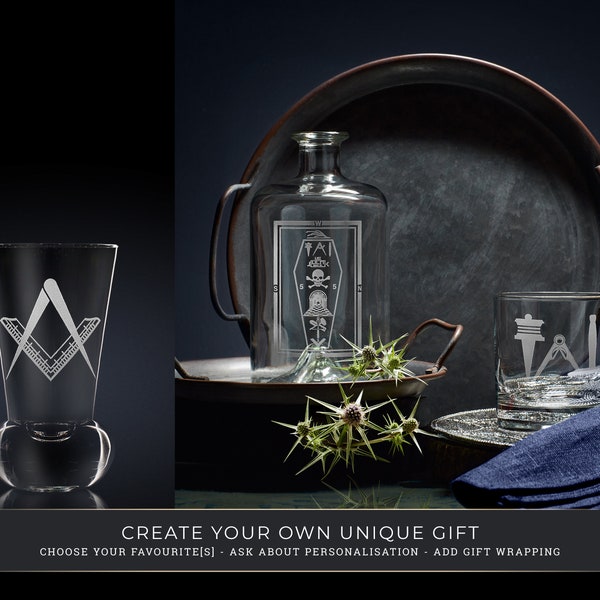 Masonic Whisky Glass - Etsy UK