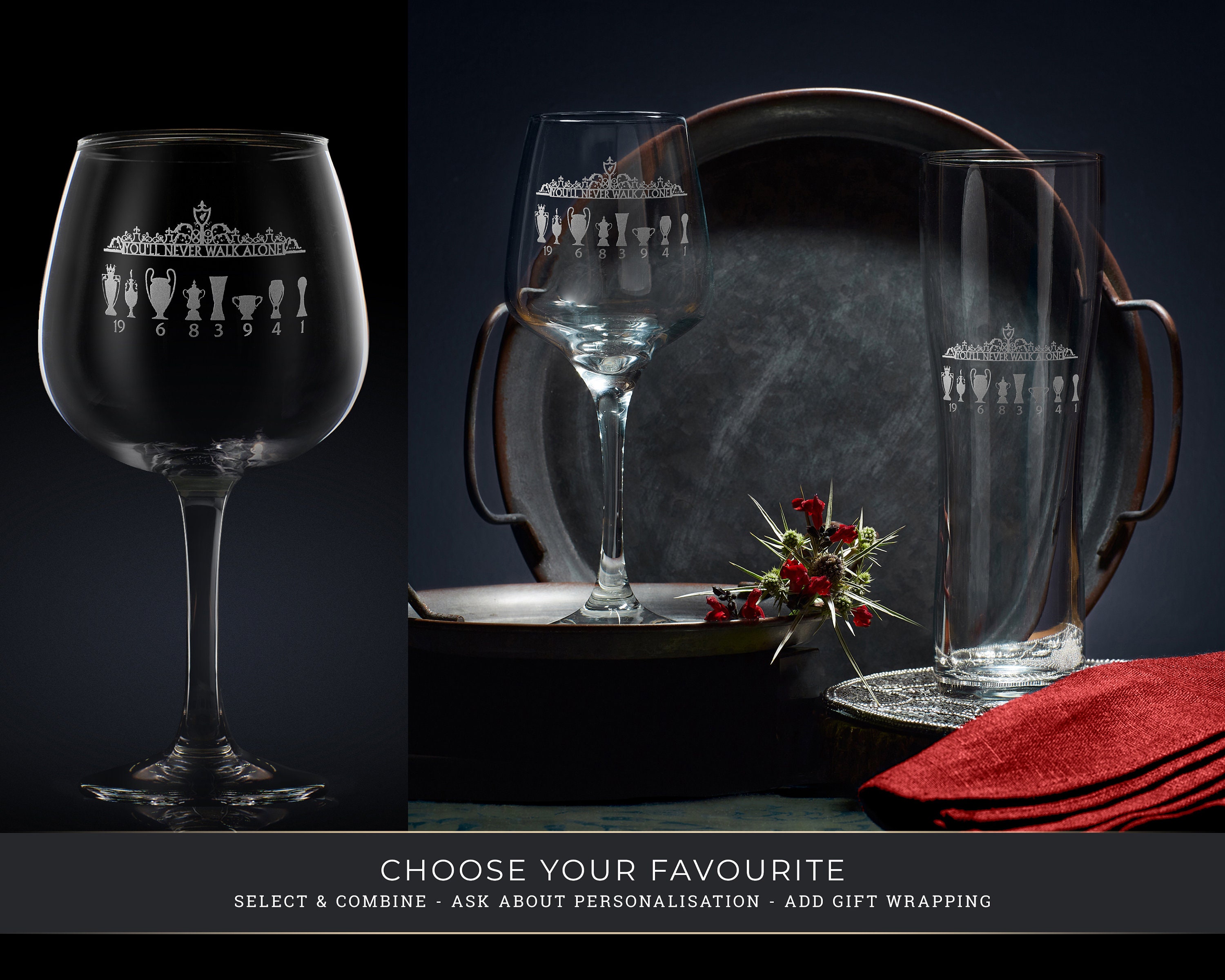 Youll Never Walk Alone Lfc Glass T For Gin Wine Or Etsy Uk
