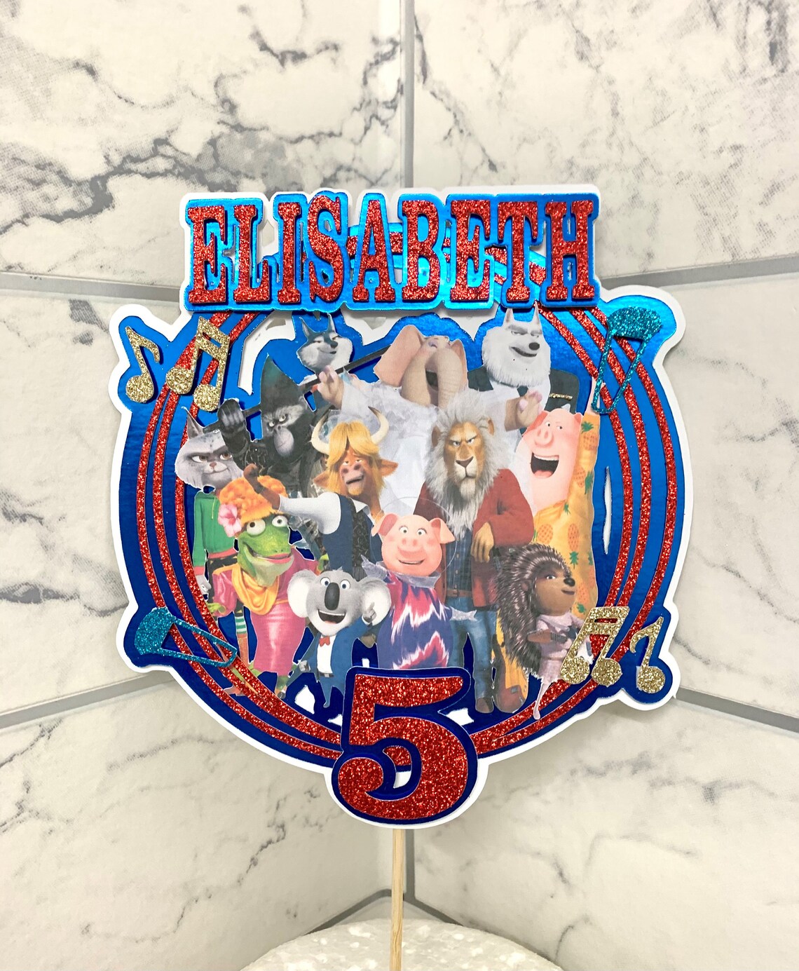 Personalised Birthday Glitter Cake Topper Sing Inspired - Etsy